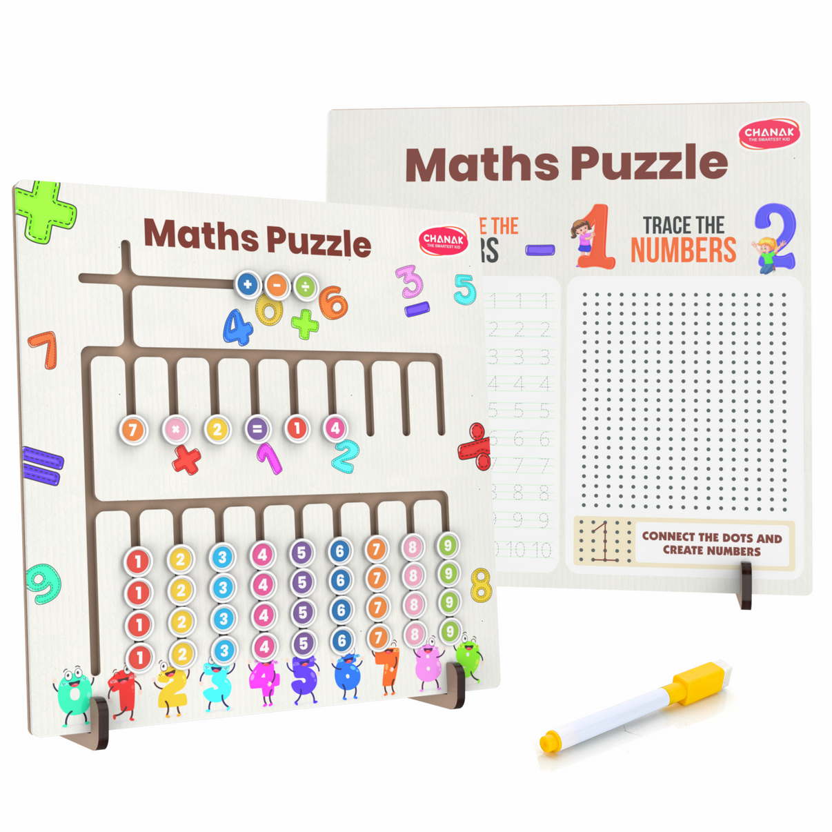 Chanak 3-in-1 Wooden Toys Math Board – Magical Learning Fun – chanakuae